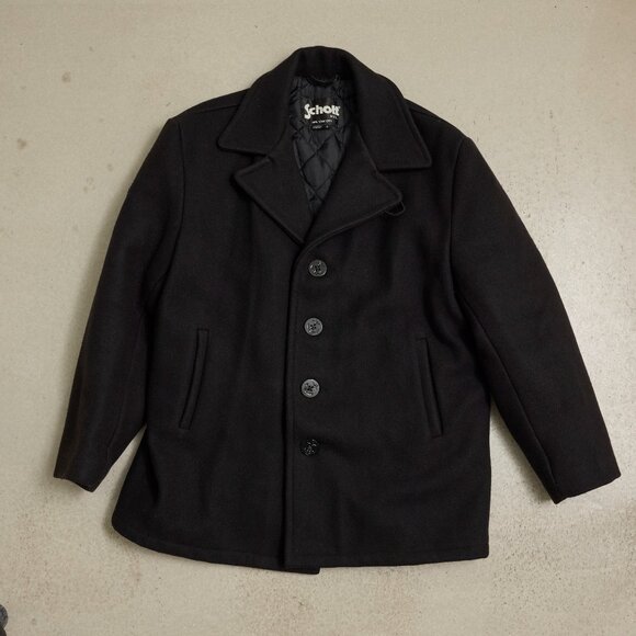 Schott NYC | Jackets & Coats | Vintage Schott Nyc Wool Peacoat Black ...